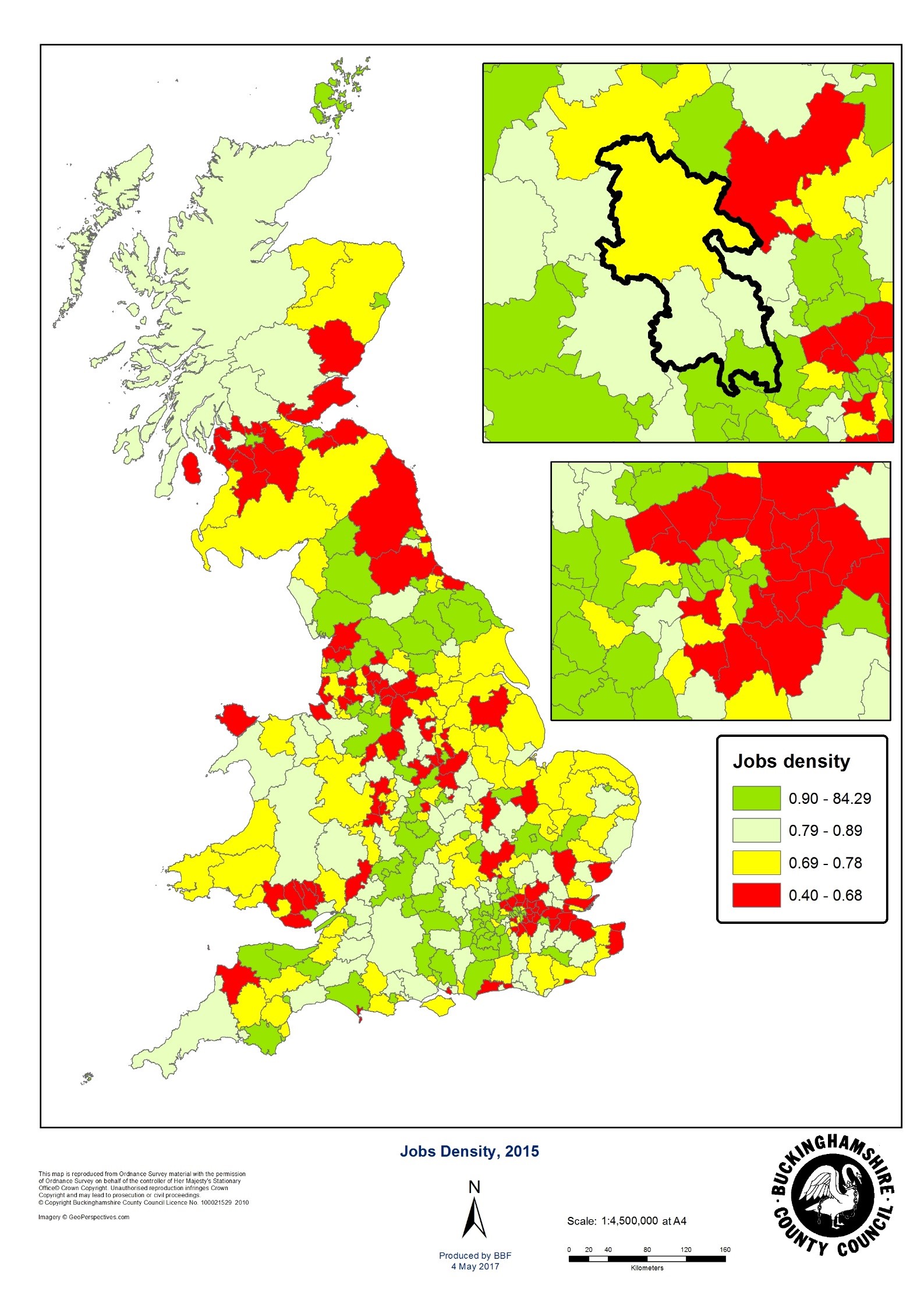 Jobs Density, 2015 - Buckinghamshire Business First